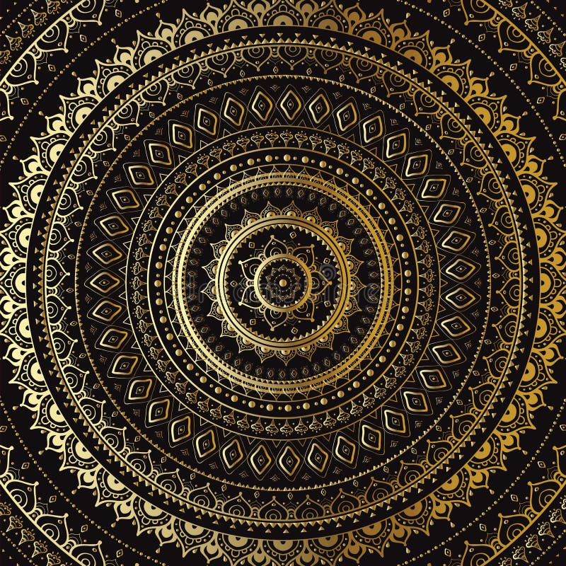 Gold Mandala. Indian Decorative Pattern. Stock Illustration ...
