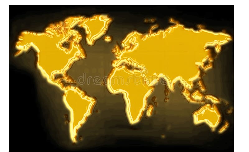 Asia 3d Golden Map stock illustration. Illustration of artistic - 11160765