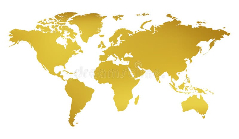 Golden World Map Flat Earth Stock Photo - Illustration of geographic ...