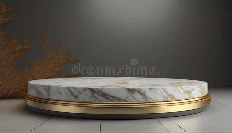 Gold Marble and Round Blank for Product Display Stock Illustration ...