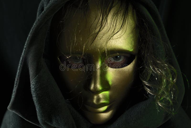 Gold mask stock image. Image of person, unrecognizable - 15701793