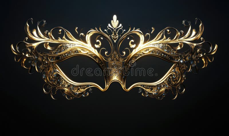 A Gold Mask with a Black Eye and a Gold Nose Stock Image - Image of ...
