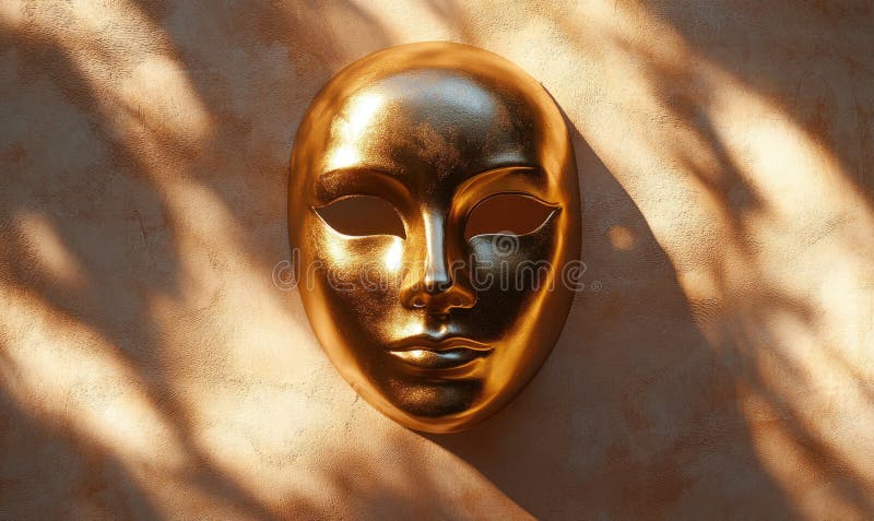 A Gold Mask with a Gold Face Stock Photo - Image of gold, portrait ...