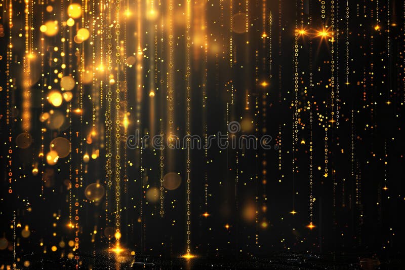 The Matrix Code Background, Green on Black Background, Illustration ...