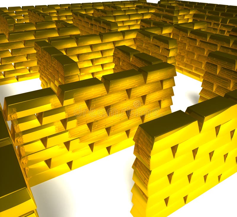 Gold maze stock illustration. Illustration of access - 16758470