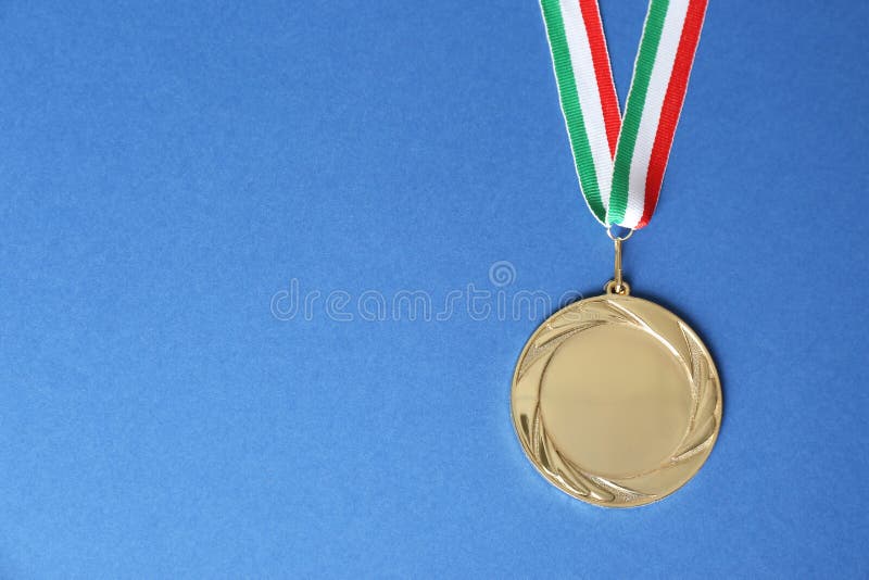 Gold Medal on Blue Background. Space for Design Stock Image - Image of ...