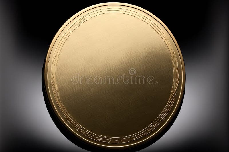 Gold Medal or Coin Blank with Metal Texture Stock Image - Image of ...