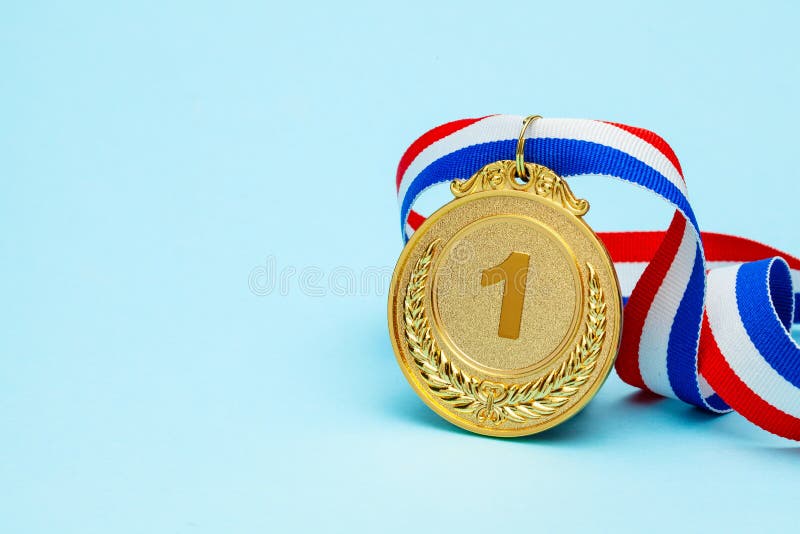 Gold Medal. First Place Award with Ribbon Stock Photo - Image of ribbon ...