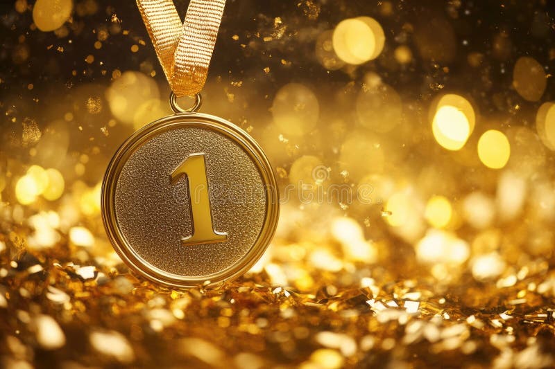 Gold Medal Number One stock photo. Image of champion - 388165750