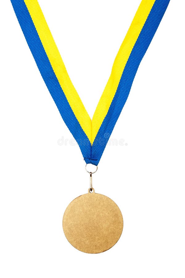 Gold Medal on a ribbon stock image. Image of award, ceremony - 47549135