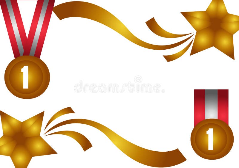 Gold Medal and Star Background with Champion Theme 3 Stock Vector ...
