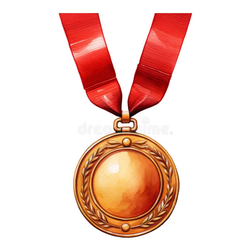 Gold Medals Celebrating Achievement Stock Image - Illustration of ...
