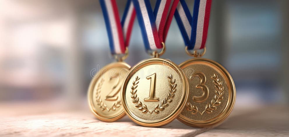 The Gold Medals Celebrating First, Second, and Third Place ...