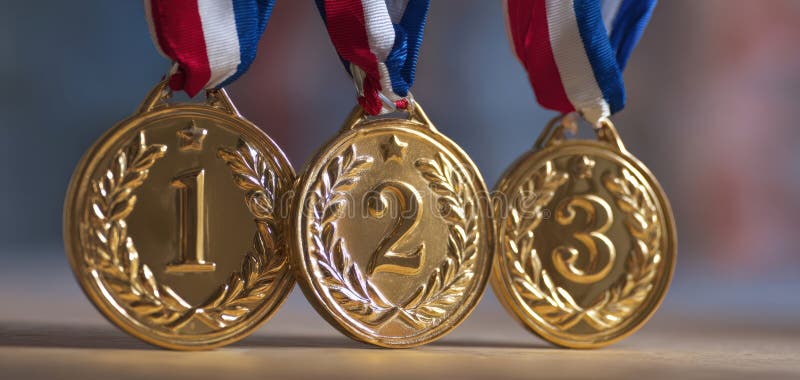 The Gold Medals for First, Second, and Third Place in a Competition. AI ...