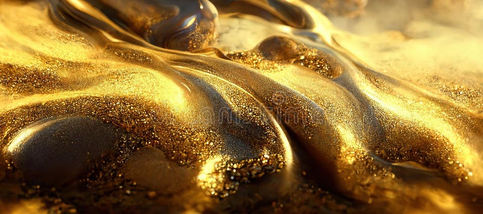 Gold Melted Liquid Texture Background Stock Illustration - Illustration ...