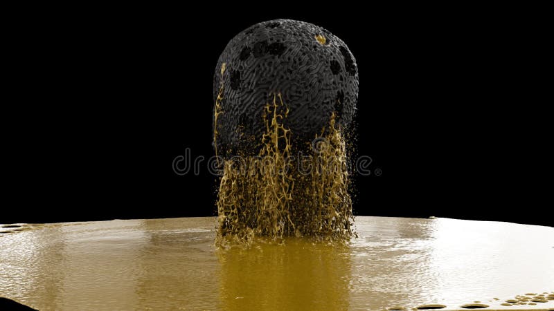 Gold Melting Ice Cream in the Form of a Skull Stock Footage - Video of ...