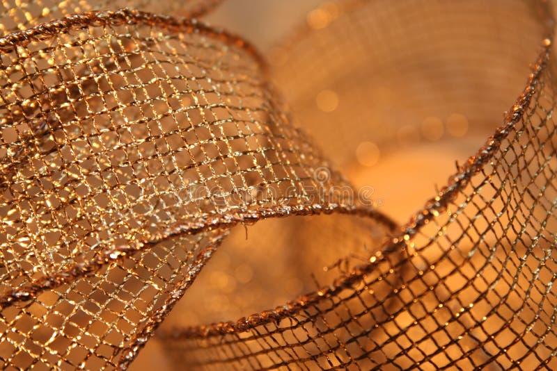 Gold Mesh Ribbon stock image. Image of closeup, celebration - 17062957