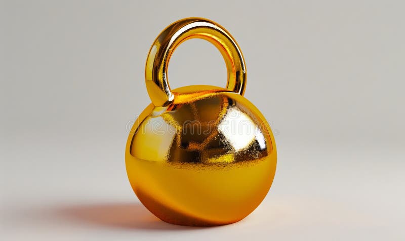 A Gold Metal Ball with Handle on a White Surface Stock Photo - Image of ...
