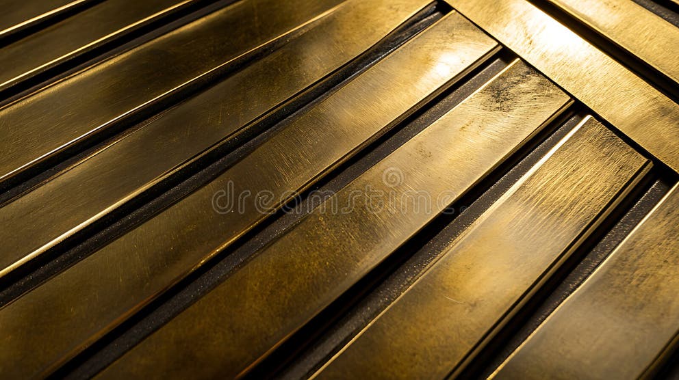 Gold Metal Bars Create a Structured and Textured Surface, Creating a ...