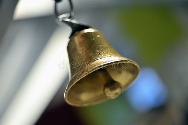 Gold metal bell stock image. Image of ding, blur, vibration - 4000667