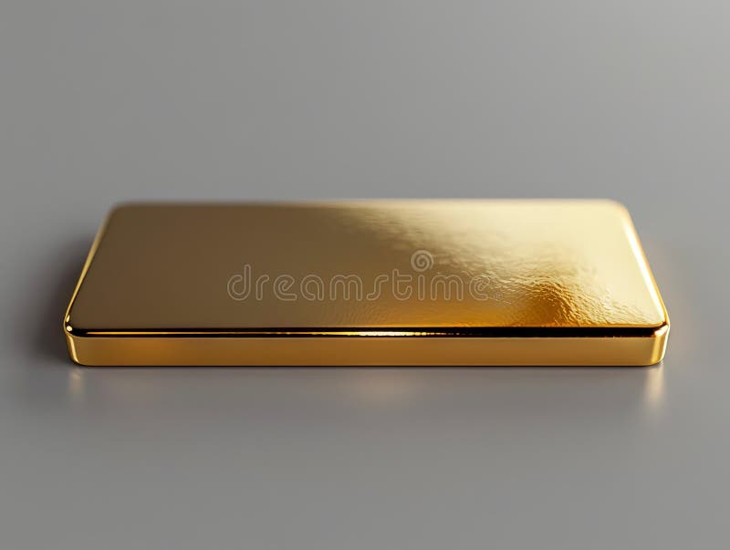 A Gold Metal Box on a Grey Surface Stock Photo - Image of metal ...