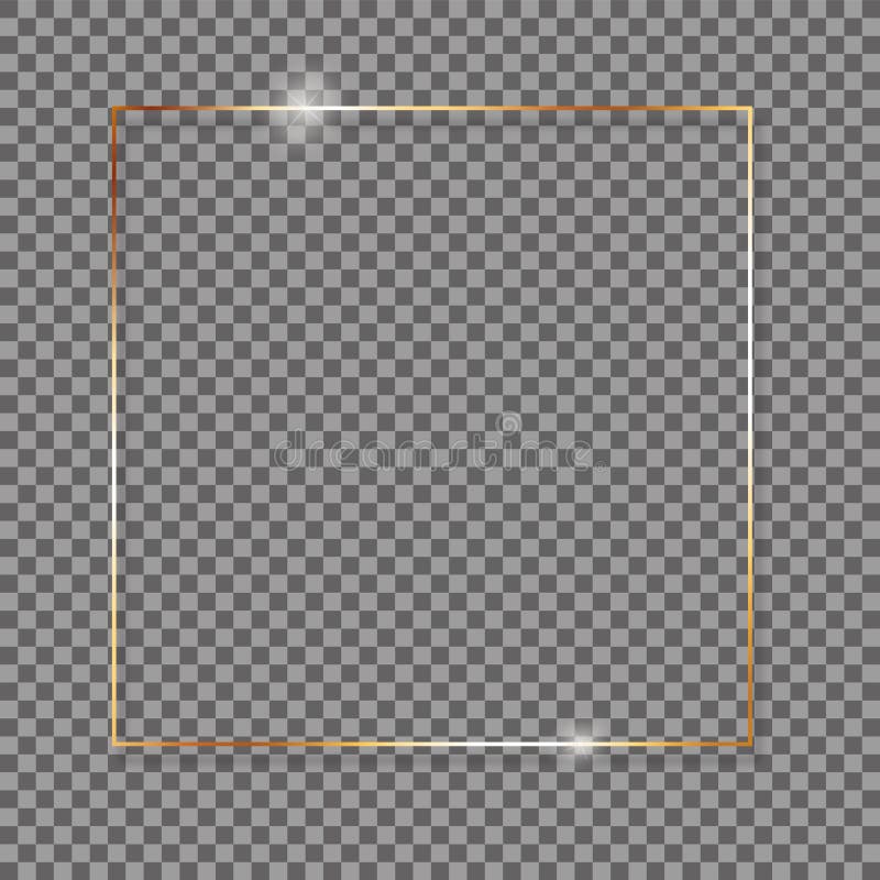 Gold Metal Frame on Transparent Background Stock Vector - Illustration ...