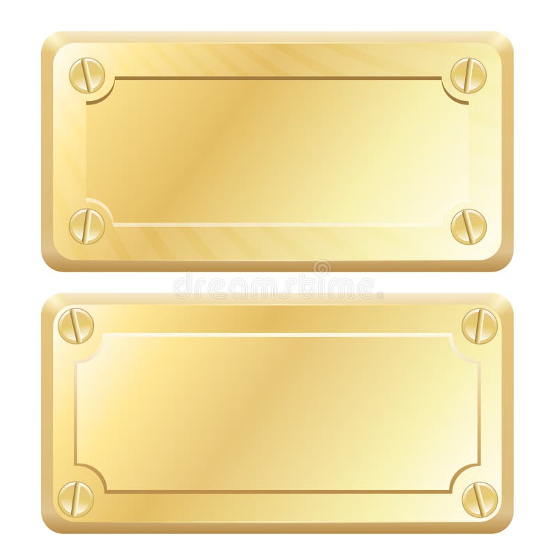 Gold Metal Labels - Nameplates Stock Vector - Illustration of business ...