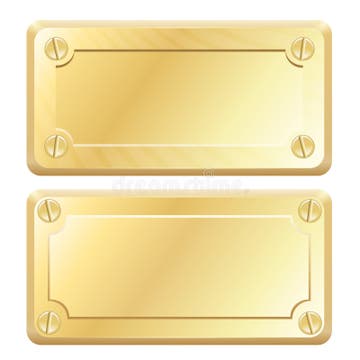 Gold Metal Labels - Nameplates Stock Vector - Illustration of business ...
