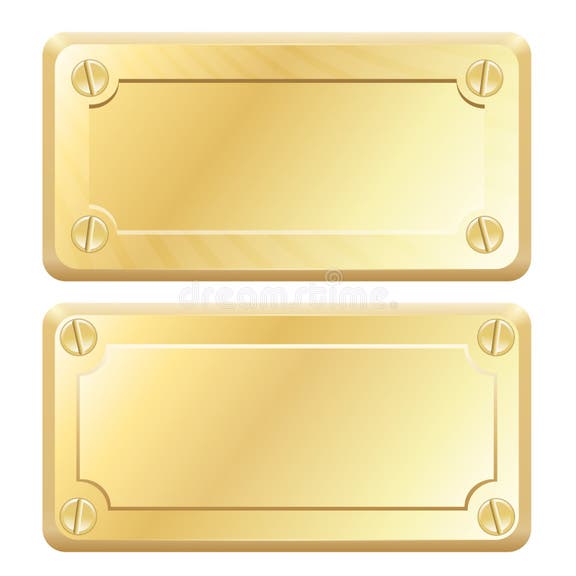 Gold Metal Labels - Nameplates Stock Vector - Illustration of business ...