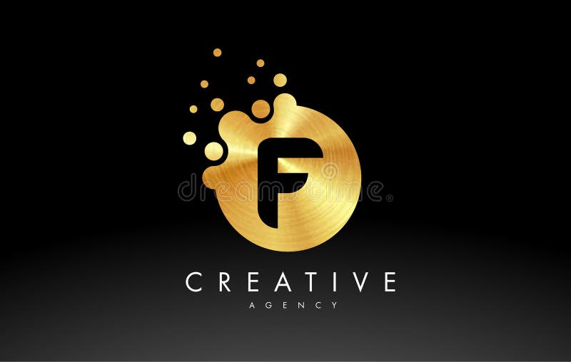 Gold Metal Letter F Logo. F Letter Design Vector Stock Vector ...