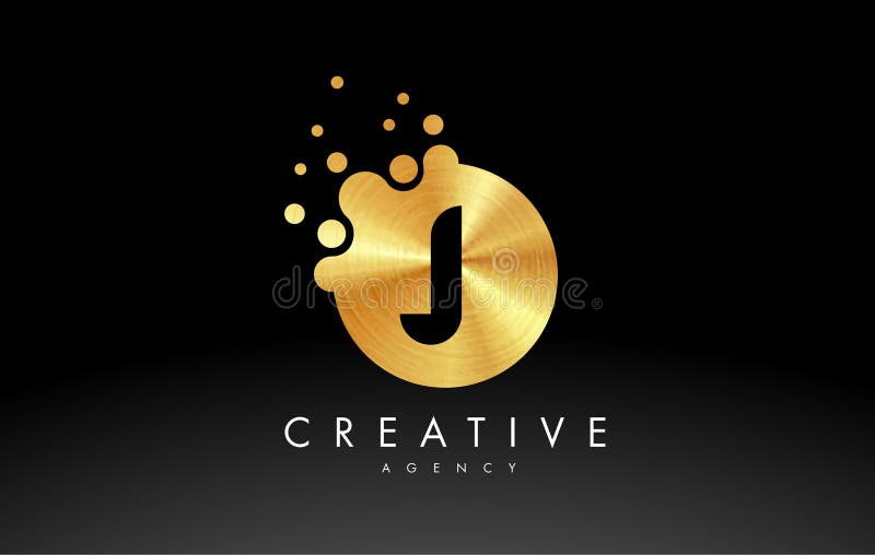 Gold Metal Letter J Logo. J Letter Design Vector Stock Vector ...