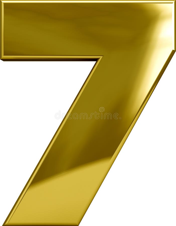 Gold Metal Number 7 stock illustration. Illustration of metal - 50003075