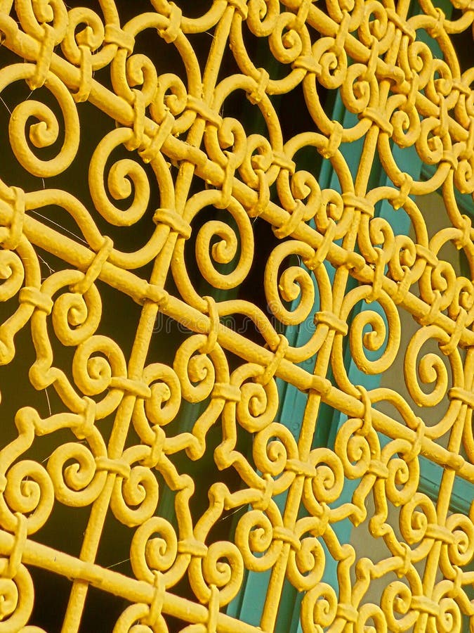 Gold metal pattern in gate stock photo. Image of metalwork - 45336428