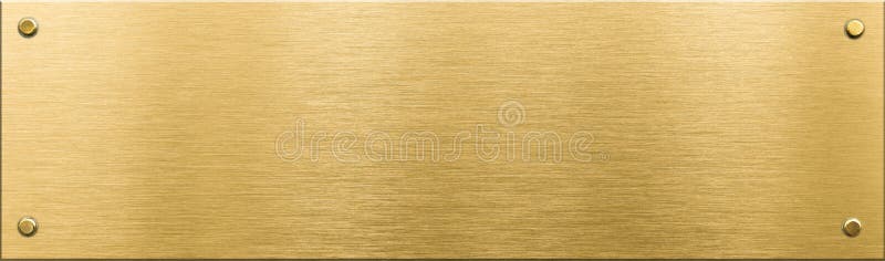 Gold Metal Plaque or Nameboard with Rivets Stock Image - Image of ...