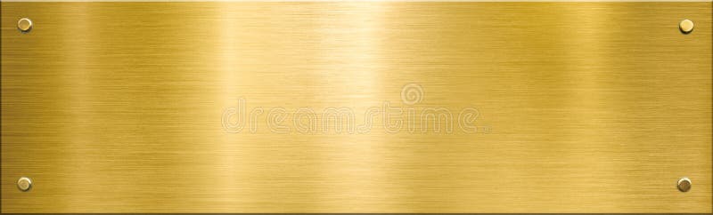 Gold Metal Plaque or Nameboard with Rivets Background Stock Photo ...