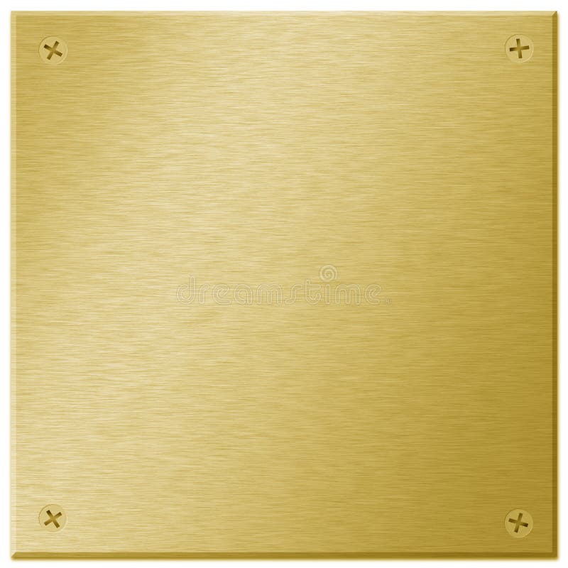 Gold Metal Plaque with Screws Stock Illustration - Illustration of ...