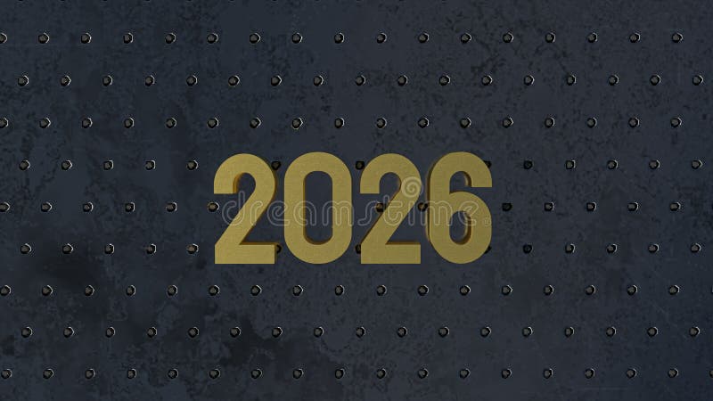 The Gold 2026 on Metal Plate for Background Concept 3d Rendering Stock ...