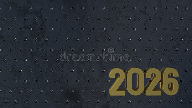 The Gold 2026 on Metal Plate for Background Concept 3d Rendering Stock ...