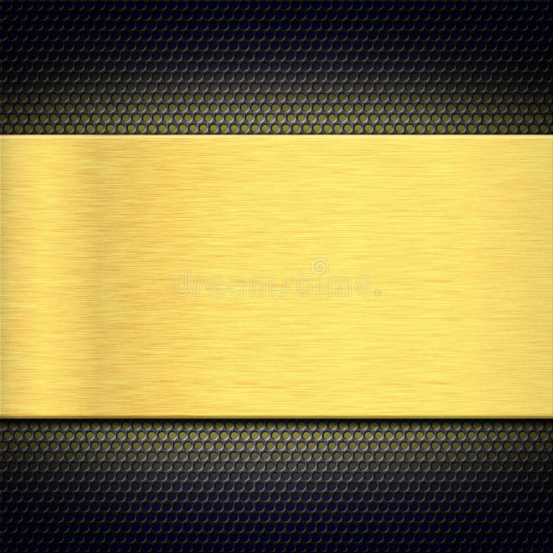 Gold Metal Plate on a Grate Stock Illustration - Illustration of ...