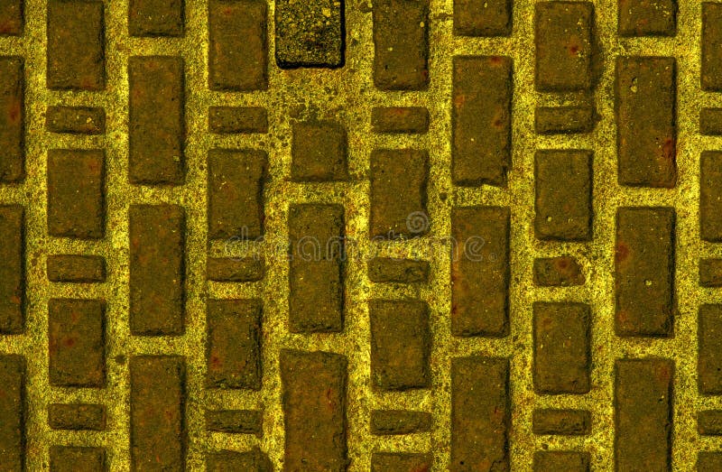 Gold Metal Plate with Rectangle Pattern Stock Photo - Image of builders ...
