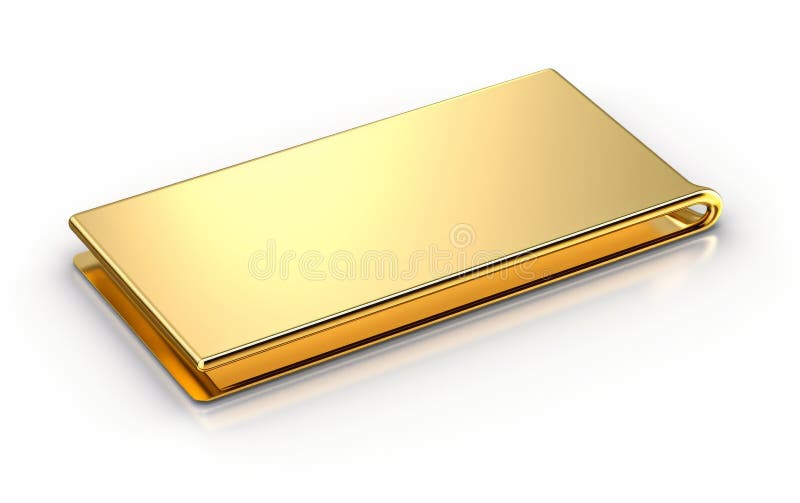 A Gold Metal Plate on White Background Stock Illustration ...