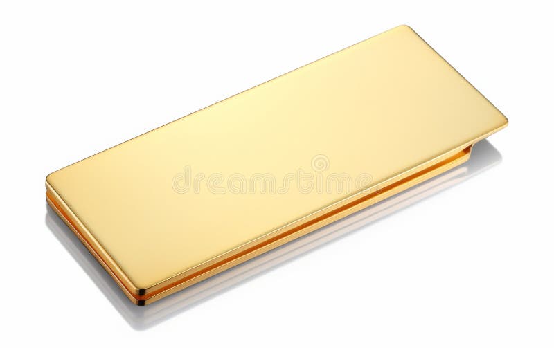 A Gold Metal Plate on White Background Stock Illustration ...