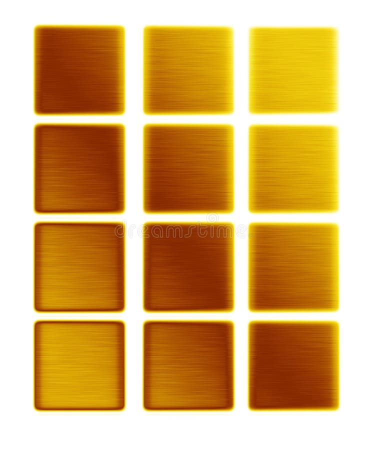 Gold Metal Push Buttons Bars of Gold Collection Stock Illustration ...