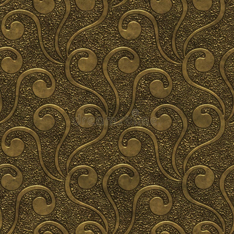 Gold Metal Seamless Texture with Pattern Stock Illustration ...