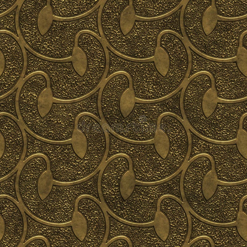 Gold Metal Seamless Texture with Pattern Stock Illustration ...