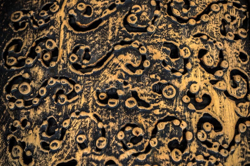 Gold Metal Texture Background with Forged Pattern. Close-up Stock Photo ...