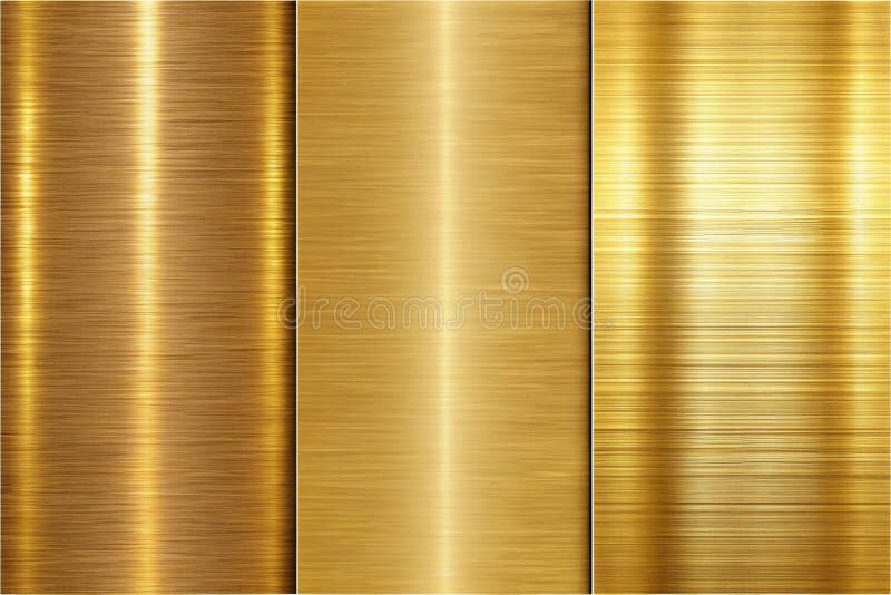 Gold Metal Textures Stitched Set Stock Illustration - Illustration of ...