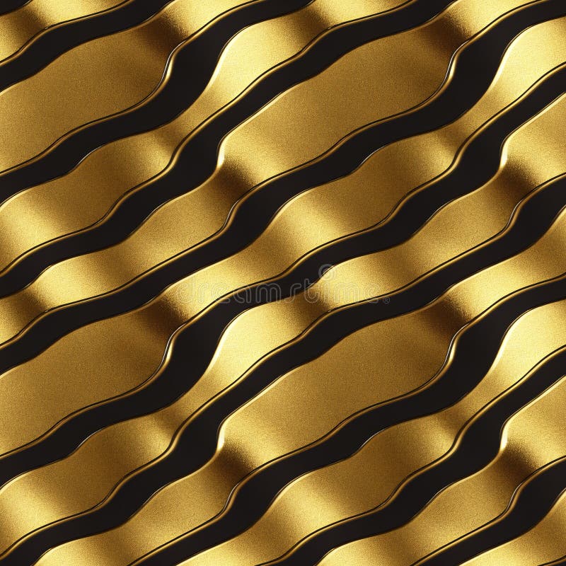 Gold Metallic Abstract Dynamic Seamless Pattern. Luxurious Golden Shiny ...