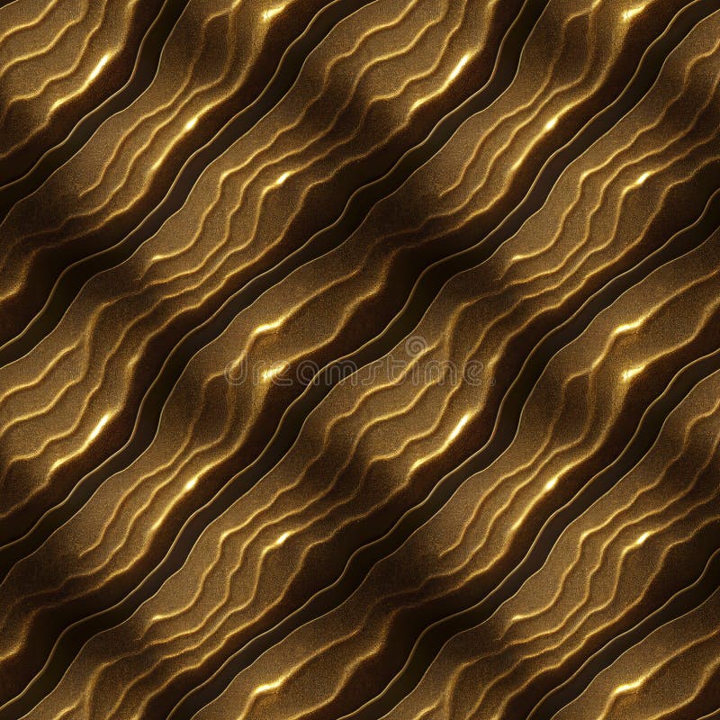 Gold Metallic Abstract Dynamic Seamless Pattern. Luxurious Golden Shiny ...