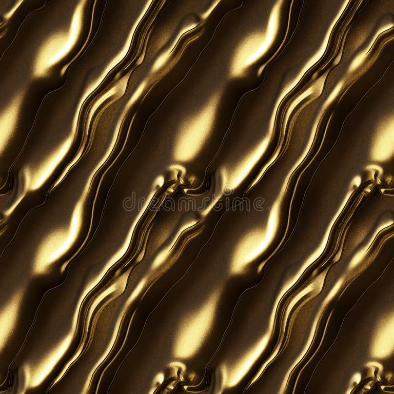 Gold Metallic Abstract Dynamic Seamless Pattern. Luxurious Golden Shiny ...